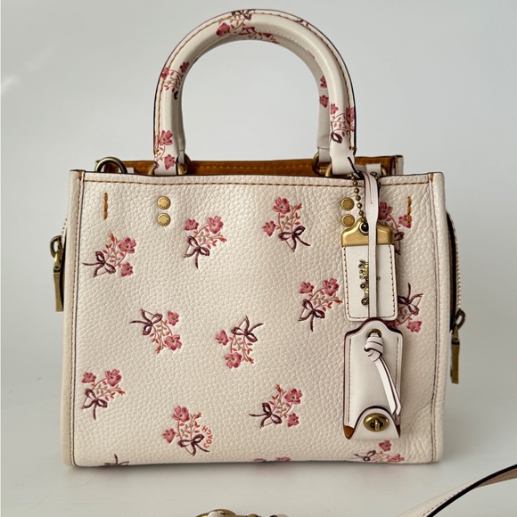 Coach | Bags | Coach Rogue 25 Pebble Leather Chalk Floral Bow Print ...